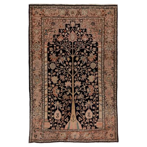 Antique Sarouk Rug Tree Of Life And Birds At 1stdibs