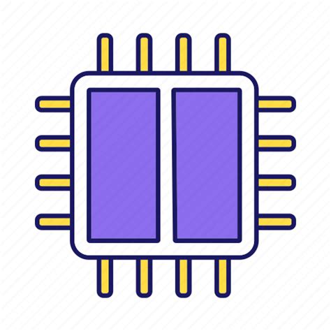 Chip Cpu Dual Dual Core Microchip Processor X2 Microprocessor Icon Download On Iconfinder