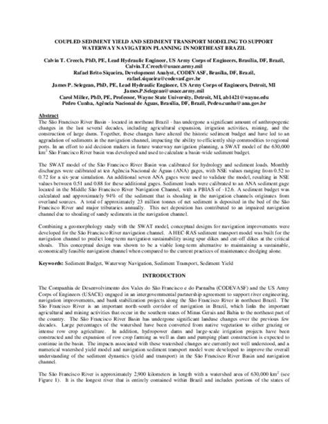 Pdf Coupled Sediment Yield And Sediment Transport Modeling To Support