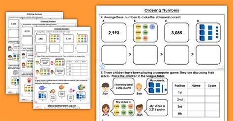 Ordering Numbers Homework Extension Year 4 Place Value Classroom