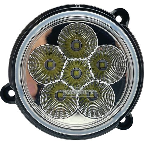12v Tiger Lights Led Round Headlight 15 Amps 20 Watts Flood Off Road