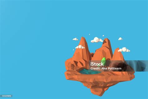 3d 일러스트 레이터 높은 산 3d 렌더링 낮은 다각형 지오메트리 배경 추상 다각형 기하학적 모양입니다 낮은 폴리 최소한의 스타일 아트 3차원 형태에 대한 스톡 사진 및