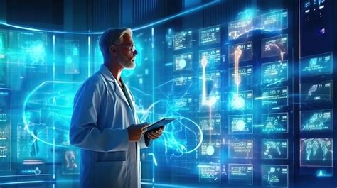 premium photo doctor using virtual 3d projection ai biotechnology