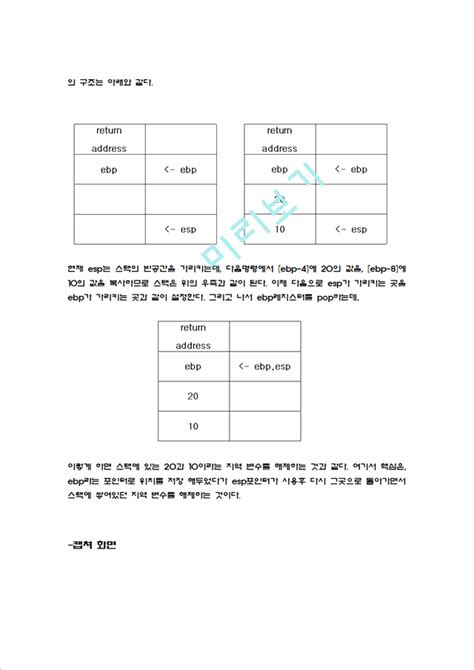 공학기술 어셈블리 프로그래밍 어셈블리 언어디버거로 레지스터 값의 변화를 확인 문서로 작성공학기술레포트