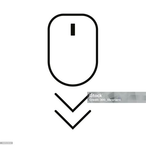 modern linear pictogram of scroll down stock illustration download