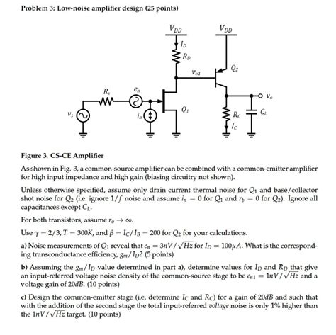 Solved Problem Low Noise Amplifier Design Points VpD Chegg