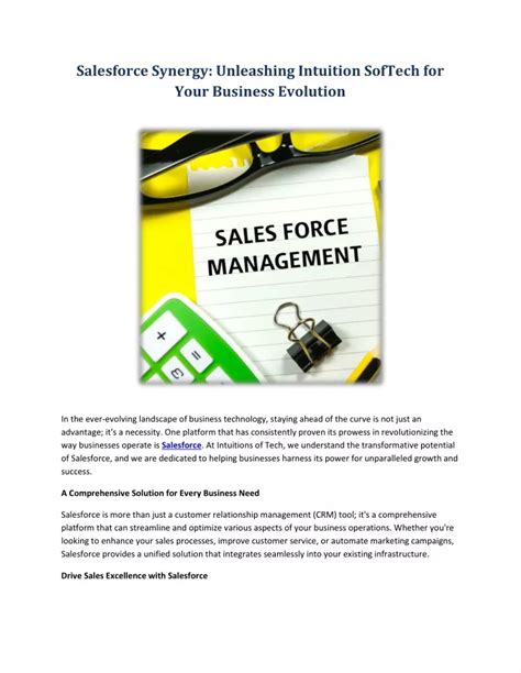 Ppt Salesforce Synergy Unleashing Intuition Softech For Your Business Evolution Powerpoint
