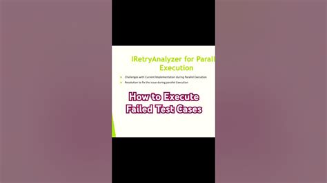 Executing Failed Test Cases Using Iretryanalyzer Selenium Testautomation Youtube