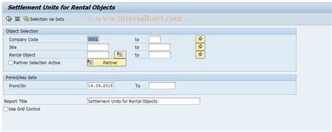 RESCROSU SAP Tcode Settlement Units For Rental Objects