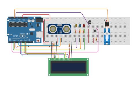 Circuit Design Sensor De Distancia Y Temperatura Tinkercad