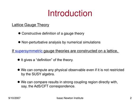 Ppt Relations Among Supersymmetric Lattice Gauge Theories Powerpoint Presentation Id3488015