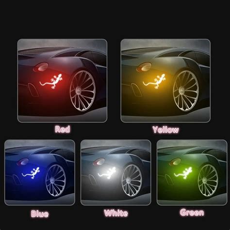반사 게코 3d 스테레오 스티커 2 개 크리에이티브 자동차 테일 라벨 장식 용품 Aliexpress