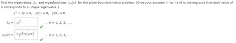 Solved Find The Eigenvalues λn And Eigenfunctions Ynx For