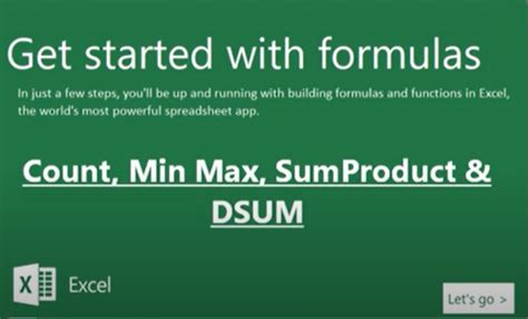 Excel Training 04 Count Min Max Sumproduct Dsum Timesride Academy