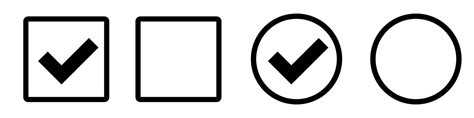 Set Of Square And Circle Checkbox Icons Vector 26530450 Vector Art At