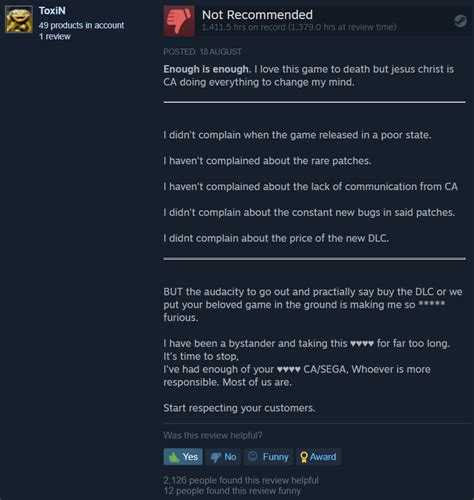 this pretty much summs up how i and most of the community have felt
