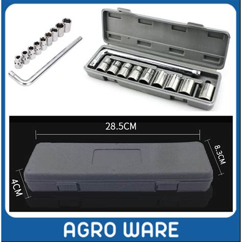 10pcs Car Socket Sleeve Wrench Kit Set 8mm 21mm ½ Inch L Type Spanner