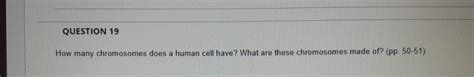 Solved Question 19how Many Chromosomes Does A Human Cell