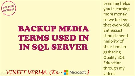 Backup Media Terminology Sql Server Business Continuity Sql Talks