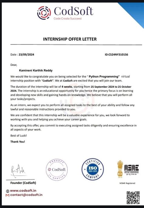 Karthik Kamineni On Linkedin Codesoft Pythonprogramming Codesoftintern Internship Intern…