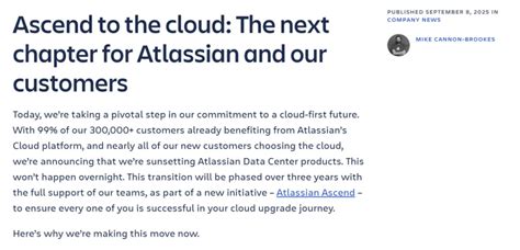 Atlassian 官宣将全面停售 Data Center 产品，国内用户将何去何从？ Pingcode智库