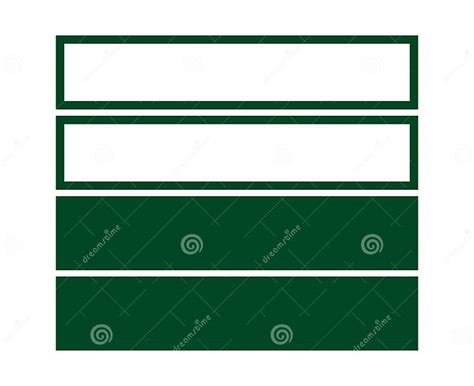 Rectangle Geometric Shape And Rectangle Outline Green Collection Stock Vector Illustration Of