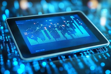 Digital Tablet Showing Business Graph And Data Premium Ai Generated Image