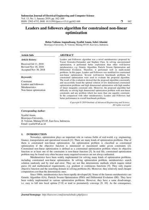 pdf leaders and followers algorithm for constrained non linear