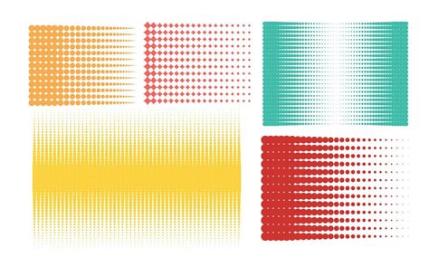 Collection Of Halftone Patterns With Gradient Effects In Different Colors 60449130 Vector Art At