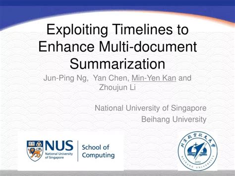 Ppt Exploiting Timelines To Enhance Multi Document Summarization