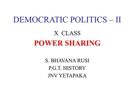 Class X Power Sharing [notes] Pdf