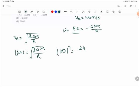 a particle on earth s surface is given a velocity equal to its escape