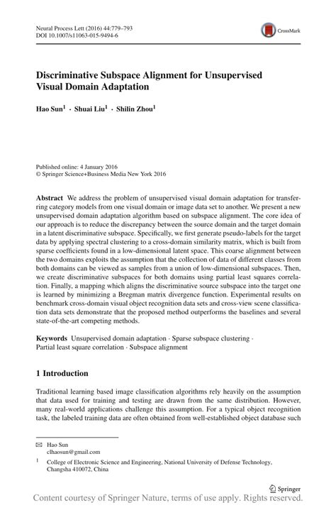 discriminative subspace alignment for unsupervised visual domain