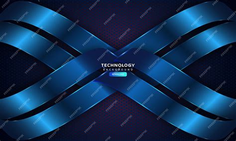 Premium Vector 3d Techno Background Overlap Layers On Dark Space With Blue Light Effect Decoration