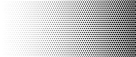 Hexagon Halftone Gradient Texture Abstract Black And White Hex Gradation Background Stock