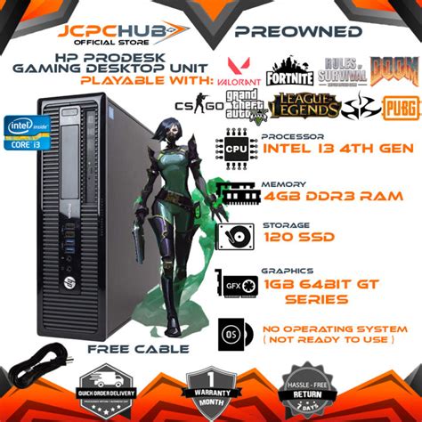 HP Gaming Desktop Unit HP Prodesk I3 4th Gen 4GB DDR3 120GB SSD Storage With 1GB DDR3 GT