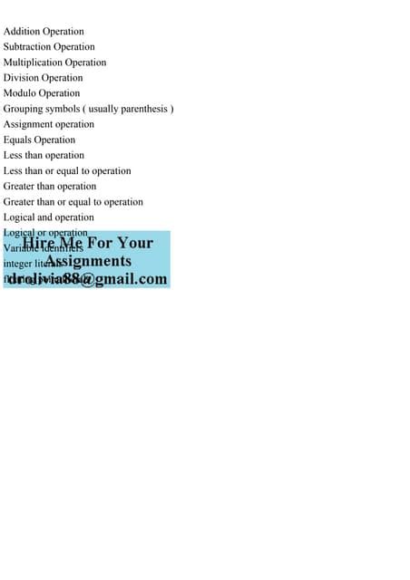 Addition Operationsubtraction Operationmultiplication Operation Pdf