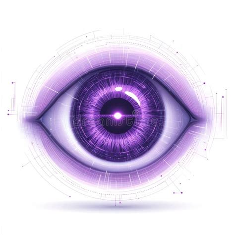 A Digital Eye With A Purple Iris And A Glowing Center Stock Illustration Illustration Of