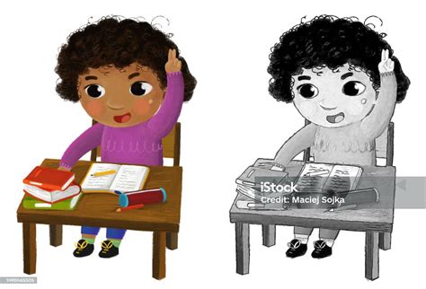 만화 아이 아이 소녀 학생 학교에 가는 책상 옆에서 독서 어린이를 위한 어린 시절 삽화 고름에 대한 스톡 벡터 아트 및 기타 이미지 고름 교육 깔끔한 Istock