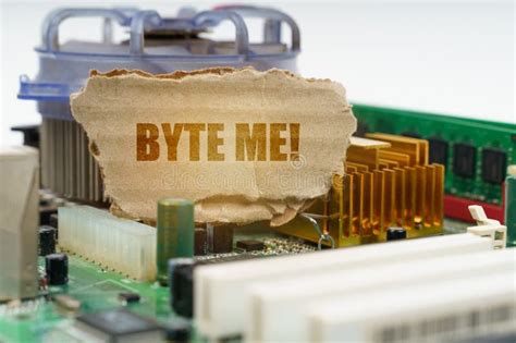 On The Computer Motherboard There Is A Cardboard With The Inscription