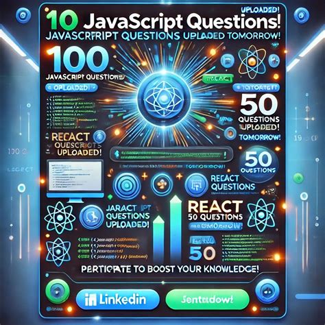 🎉 100 javascript questions uploaded 🚀 we ve just completed uploading… pravin r