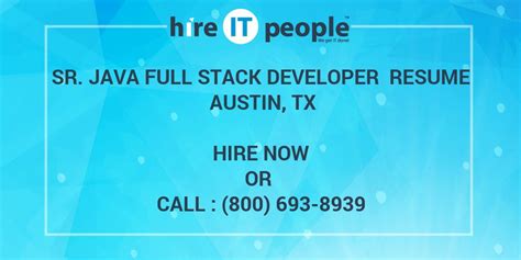 sr java full stack developer resume austin tx hire it people we