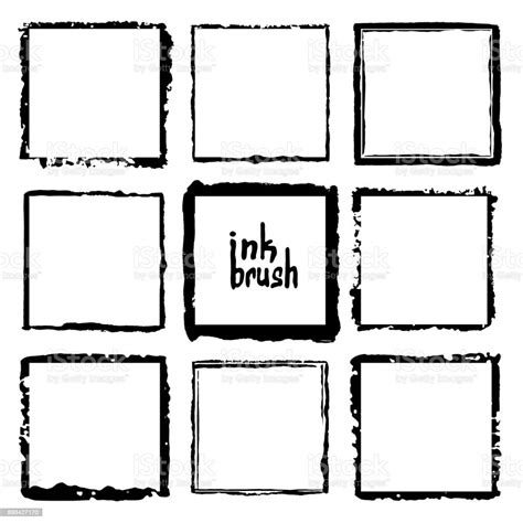 직사각형 벡터 프레임입니다 그런 지 잉크 그림입니다 태그 레이블 카드에 대 한 크리에이 티브 배경입니다 손으로 그린 브러쉬