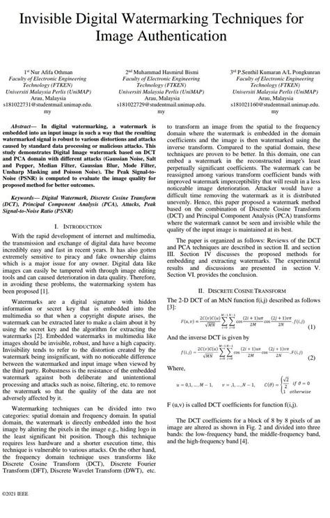Invisible Digital Watermarking Techniques For Image Chegg