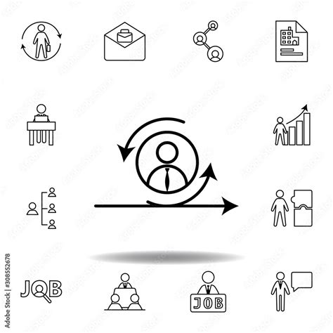 Agile Manager Worker Icon Set Of Hr Elements Can Be Used For Web