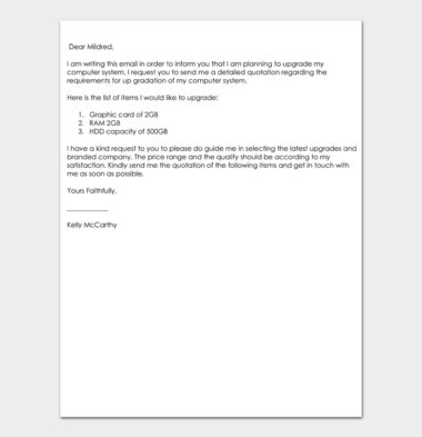 Quotation Letter How To Write With Format Samples
