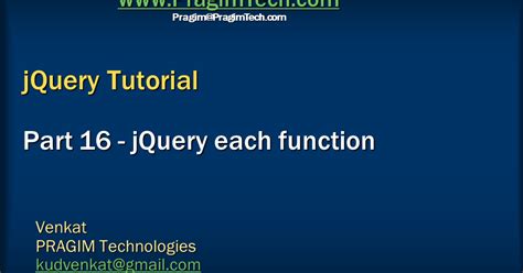 Sql Server Net And C Video Tutorial Jquery Each Function