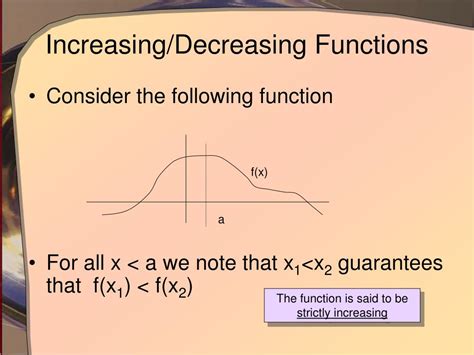 Ppt Increasing And Decreasing Functions And 1 St Derivative Test