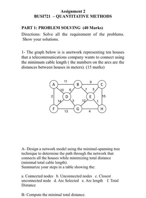 Solved Part 1 Problem Solving 40 Marks Directions Solve