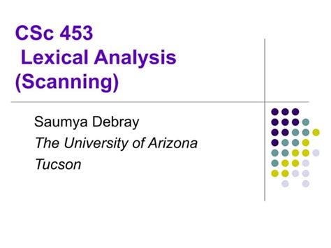 compiler design lexical analysis based on lex ppt